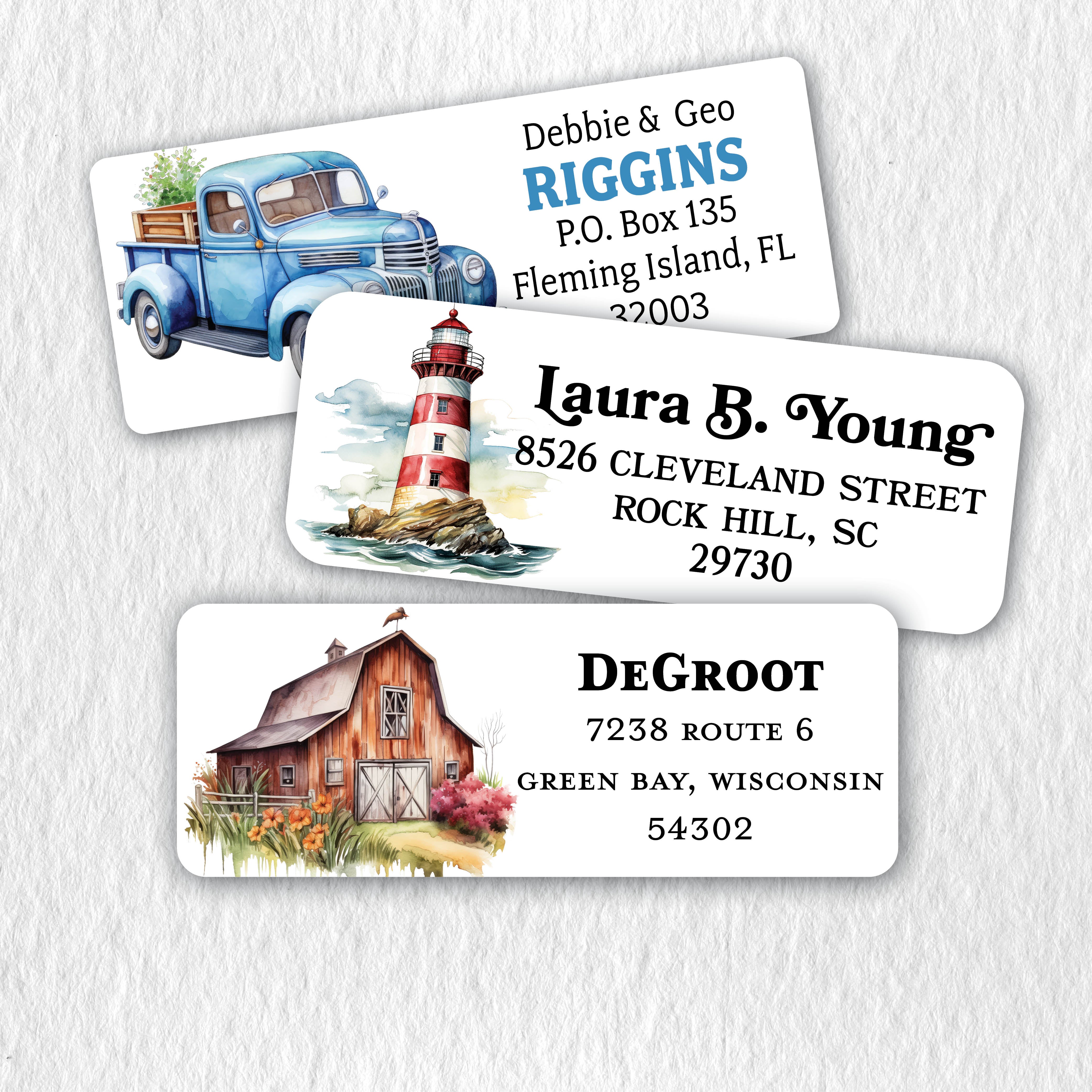 Rustic & Nostalgic Return Address Labels – Stella's Stickers & Cards