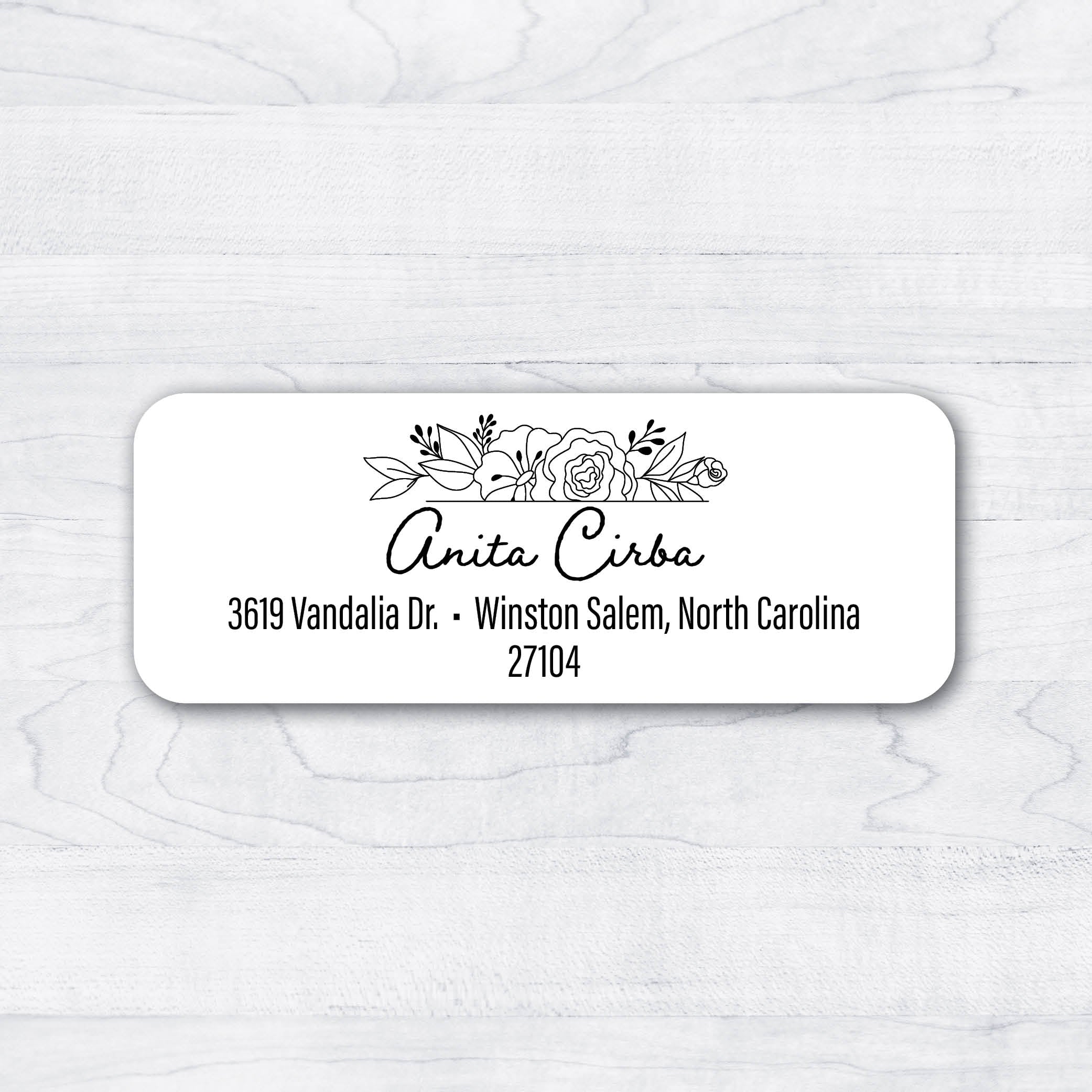 Script Floral Return Address Labels – Stella's Stickers & Cards