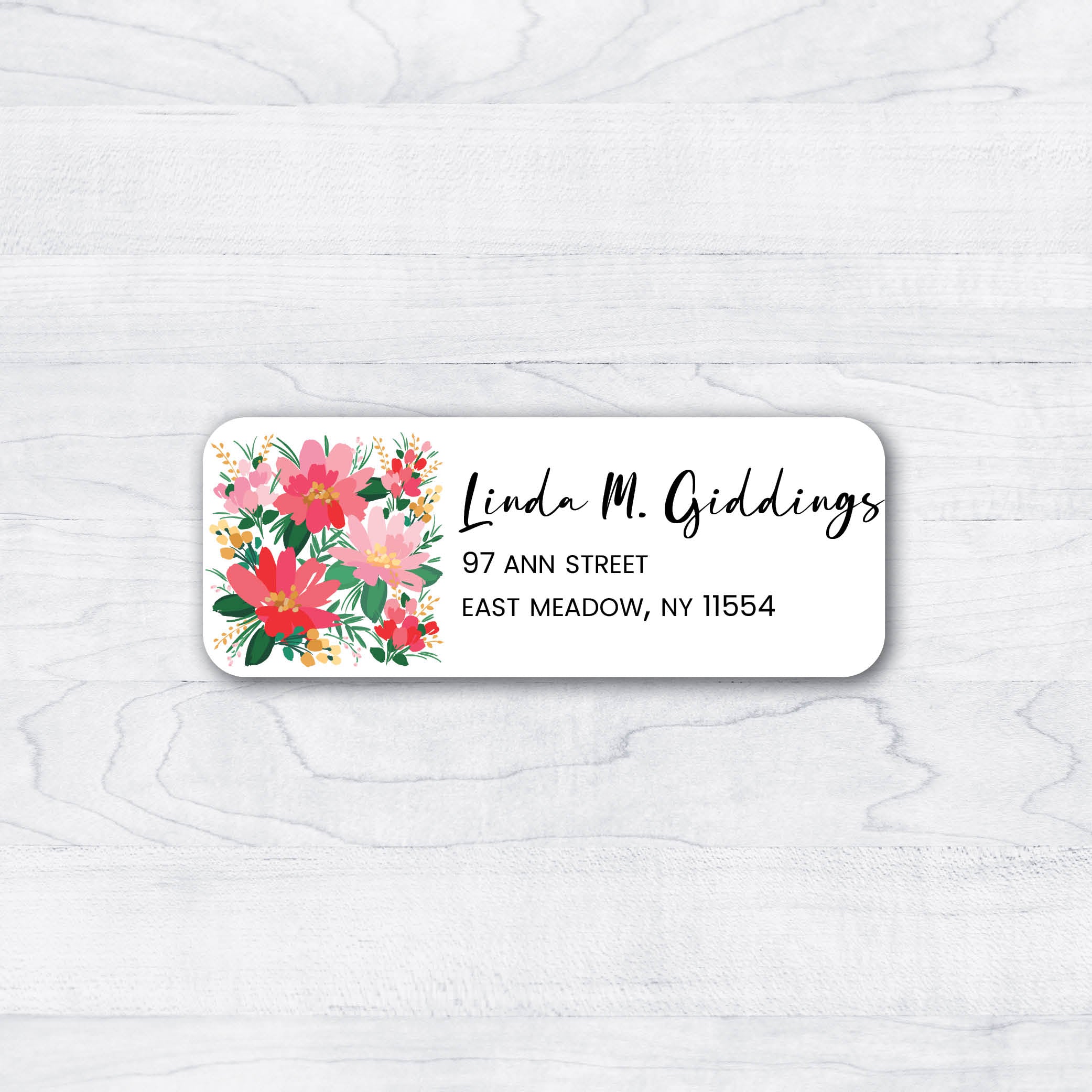 Pink Blooms Return Address Labels – Stella's Stickers & Cards