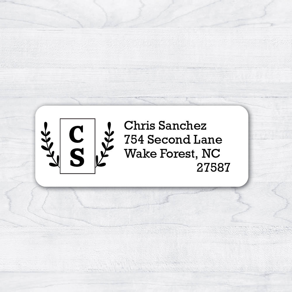 Monogrammed Return Address Labels – Stella's Stickers & Cards
