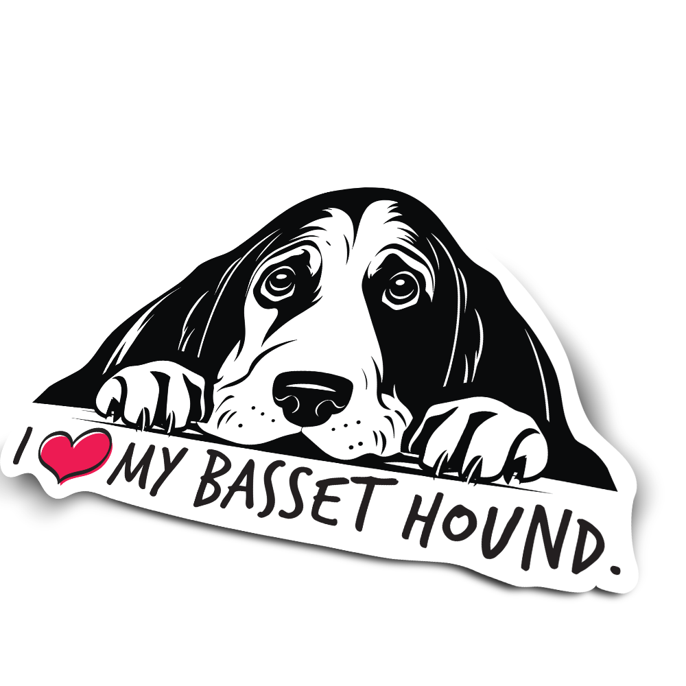 Basset Hound Sticker Dog Vinyl Decal – Stella's Stickers & Cards