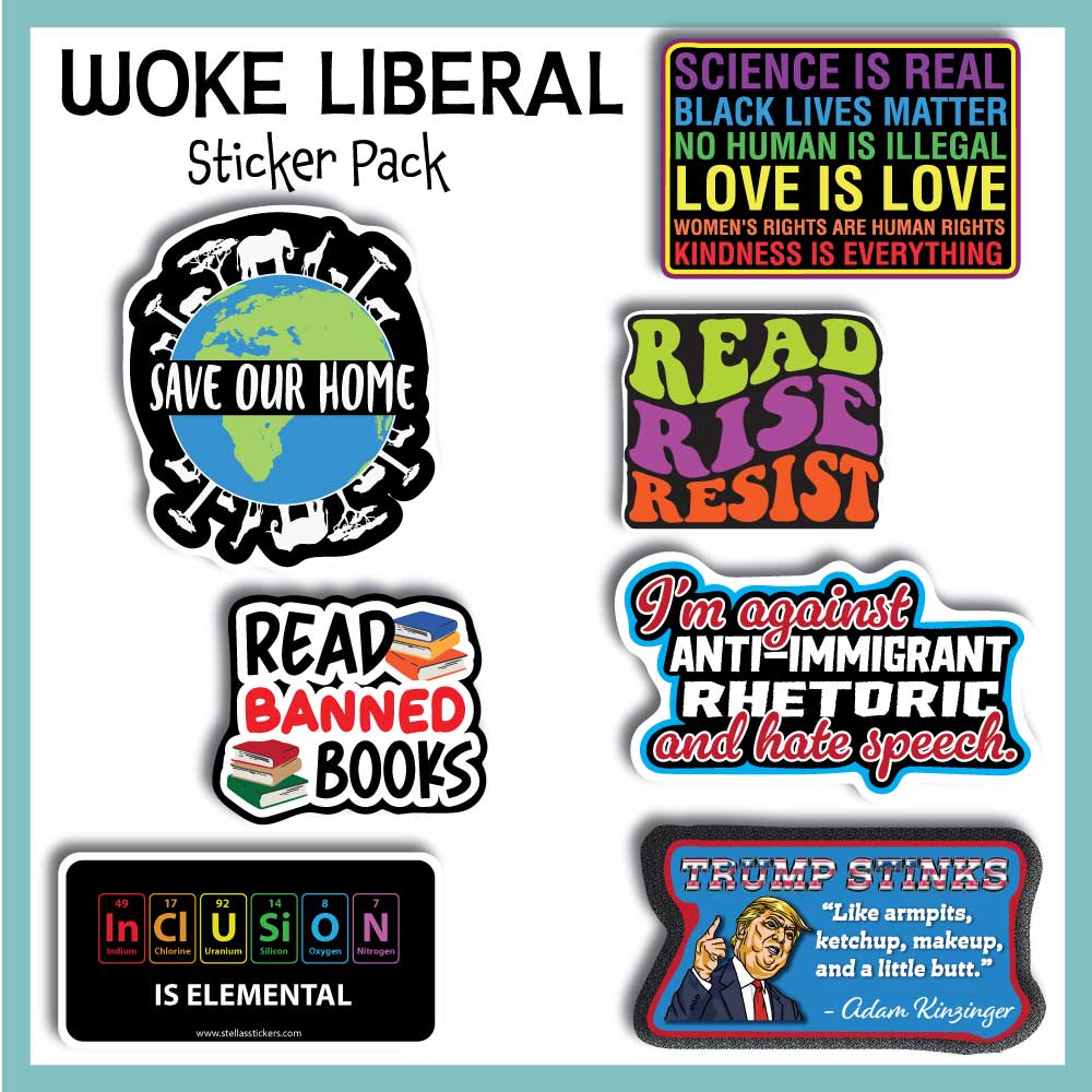 Woke Liberal 7-Sticker Pack – Stella's Stickers & Cards