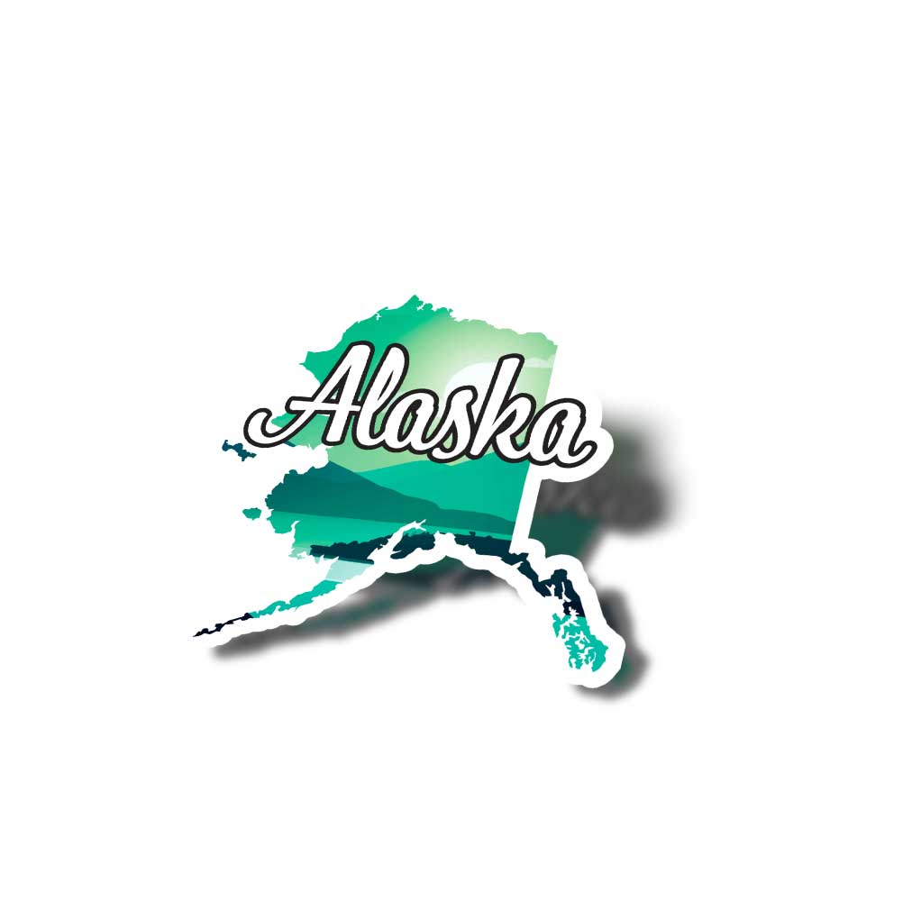 State of Alaska Vinyl Decal Waterproof Sticker – Stella's Stickers & Cards