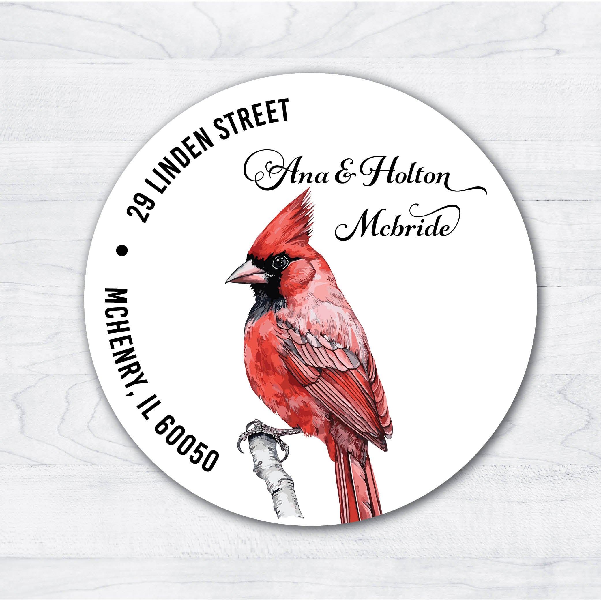 Cardinal Return Address Circle Labels – Stella's Stickers & Cards