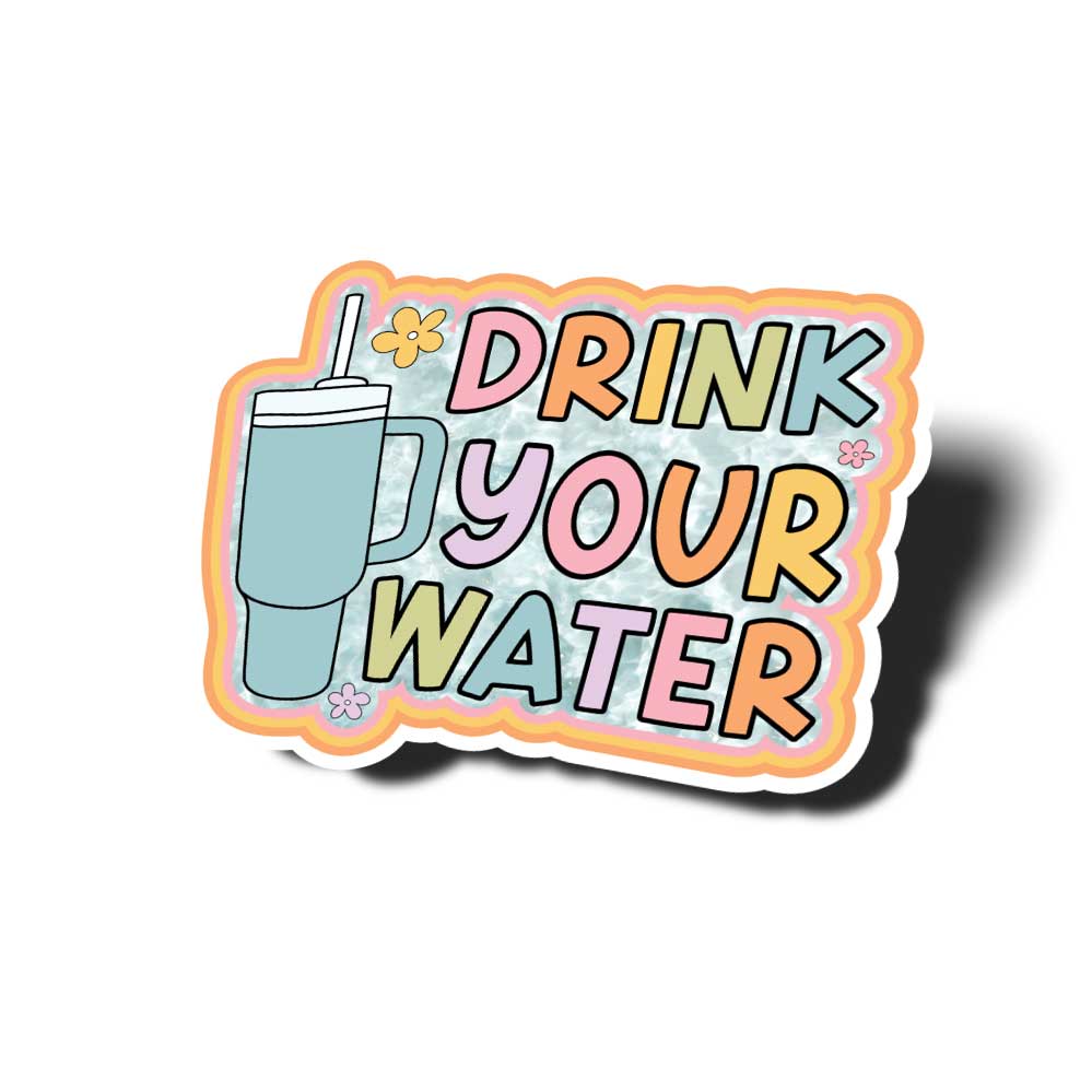 Drink Water Vinyl Sticker Window Decal – Stella's Stickers & Cards