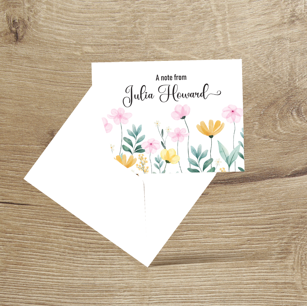 Personal Foldover Notecard featuring Spring Flowers Cardstock – Stella ...
