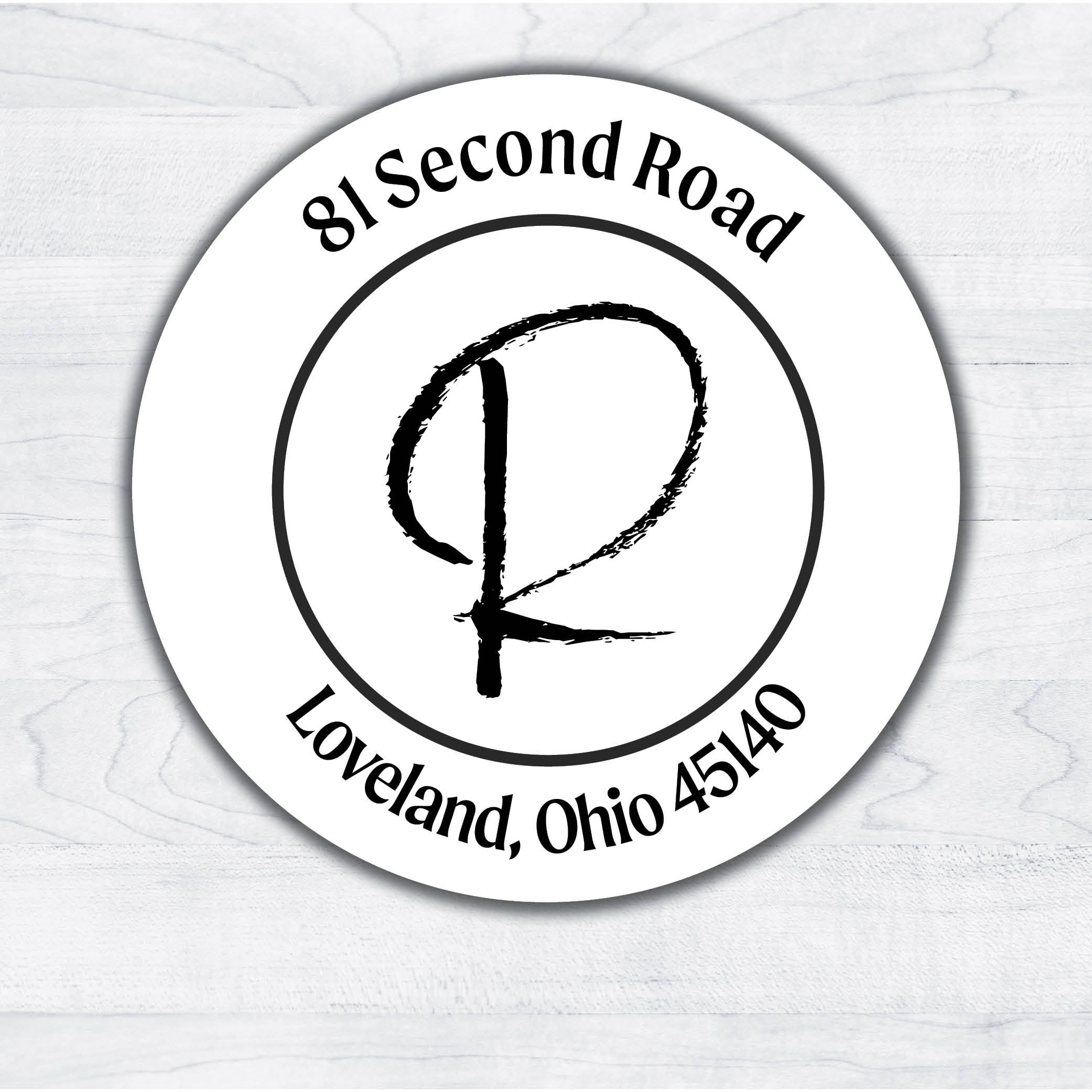 Last Initial Return Address Circle Labels – Stella's Stickers & Cards
