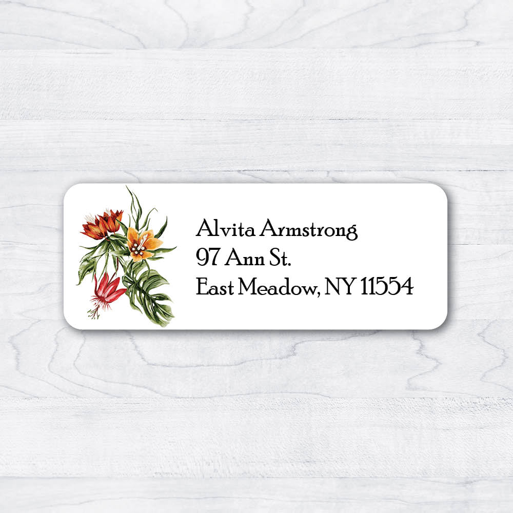 Tropical Return Address Labels – Stella's Stickers & Cards