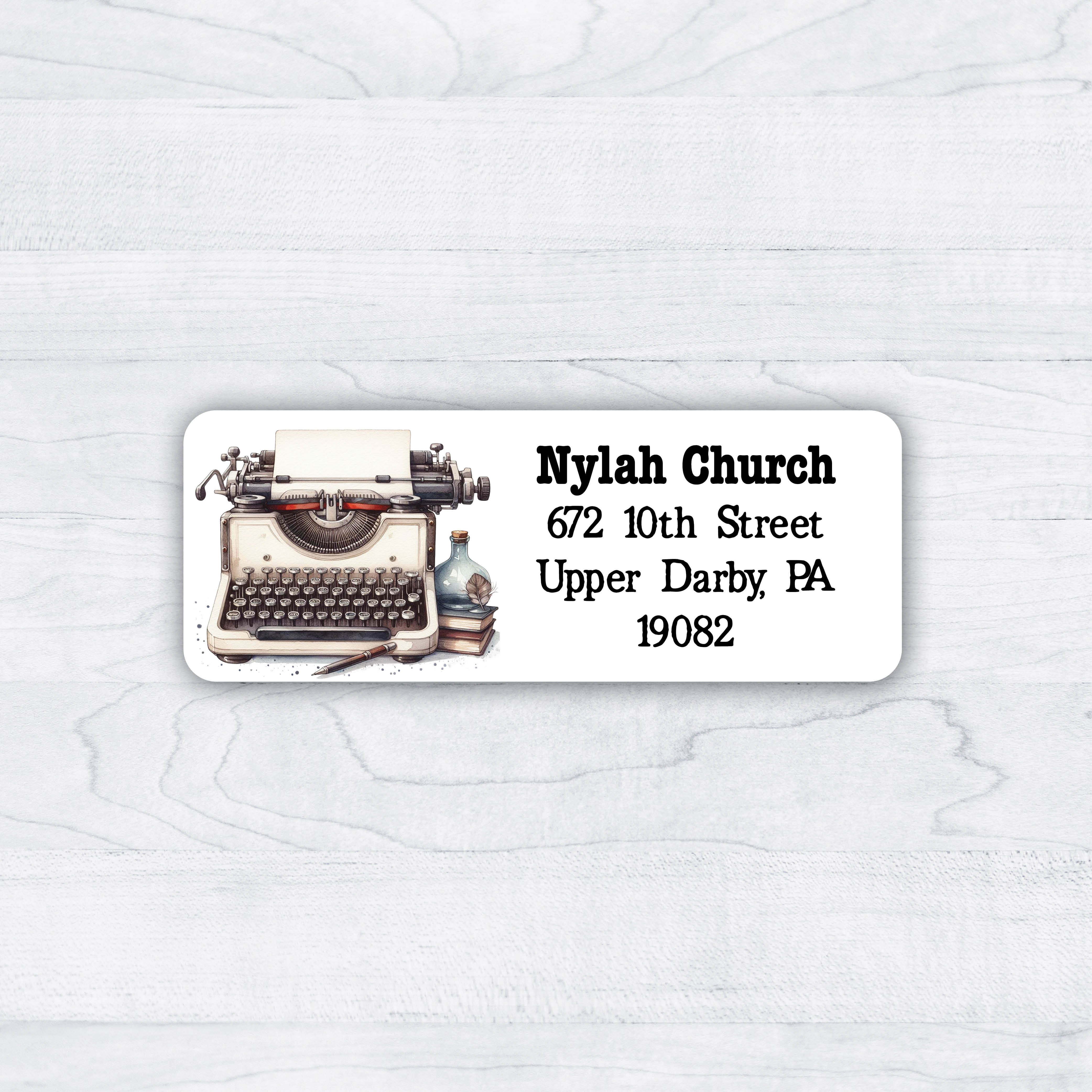 Old Typewriter Return Address Labels – Stella's Stickers & Cards